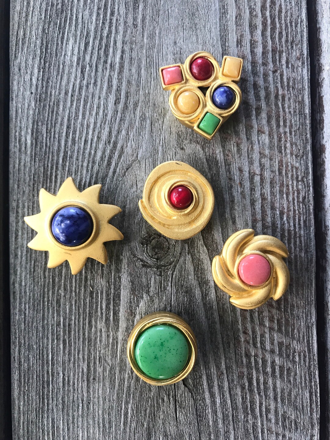 A Set of 5 Really Wonderful Multi Colored Rainbow 80s Modern Hipster ...