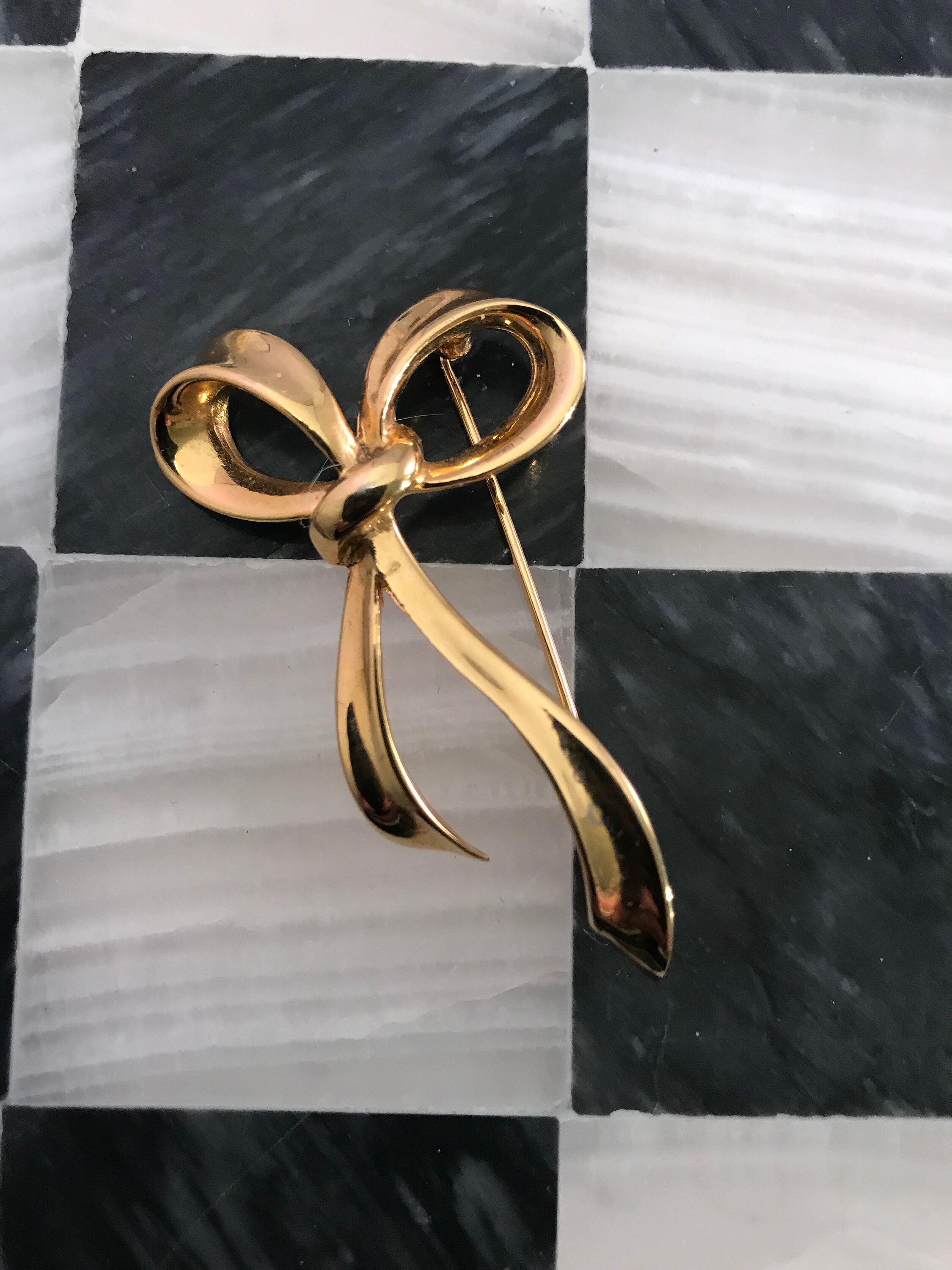 Whimsical Golden Bow Pin, Vintage Brooch, Trending Unisex Lapel Pin ...