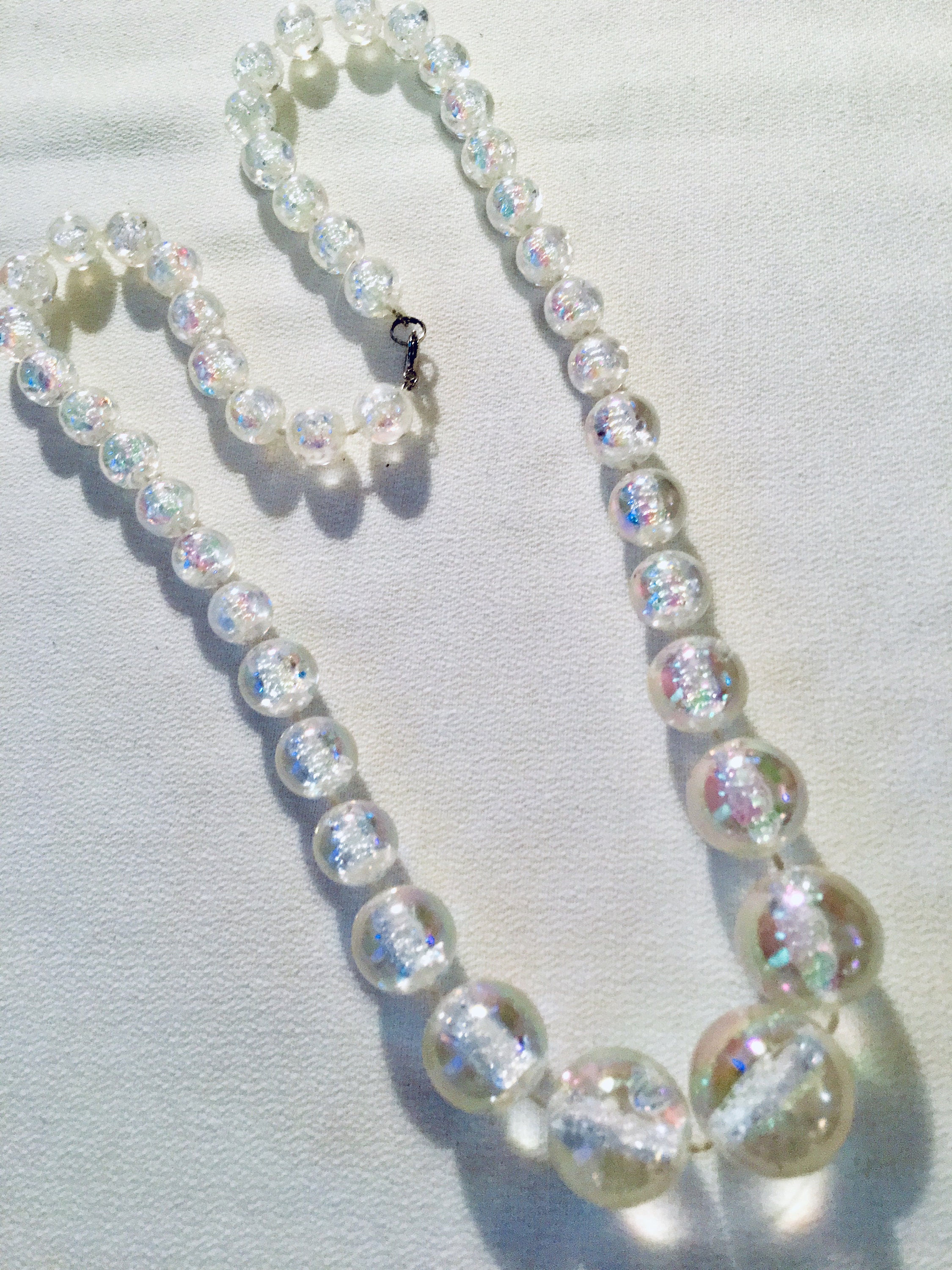 Atomic AB Crystal Lucite Bubble Beads, Cocktail Party Necklace, Classic ...