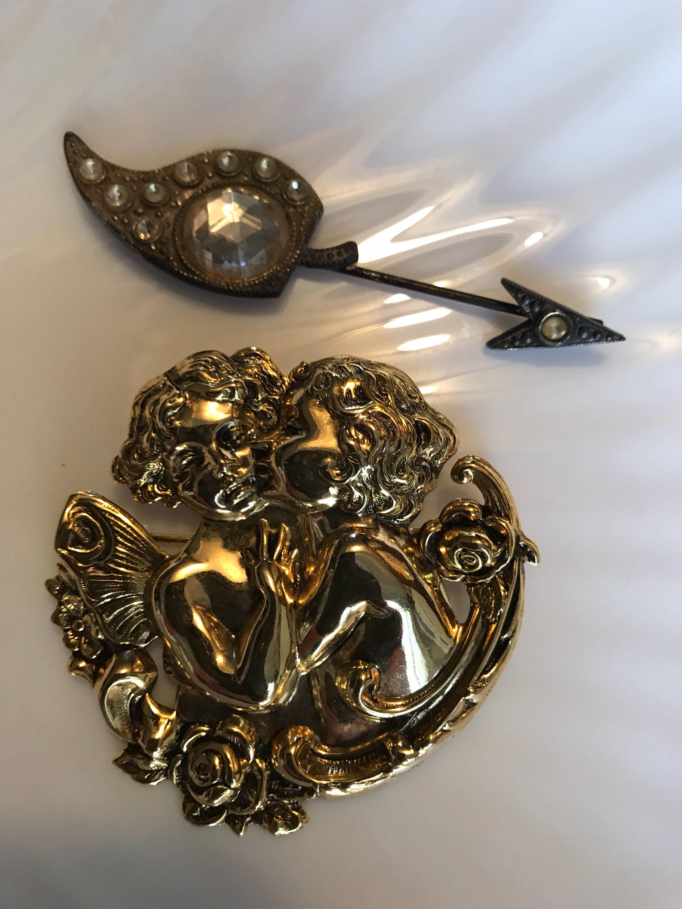 Beautiful Vintage JBW signed Shiny Gold Victorian Edwardian Style ...