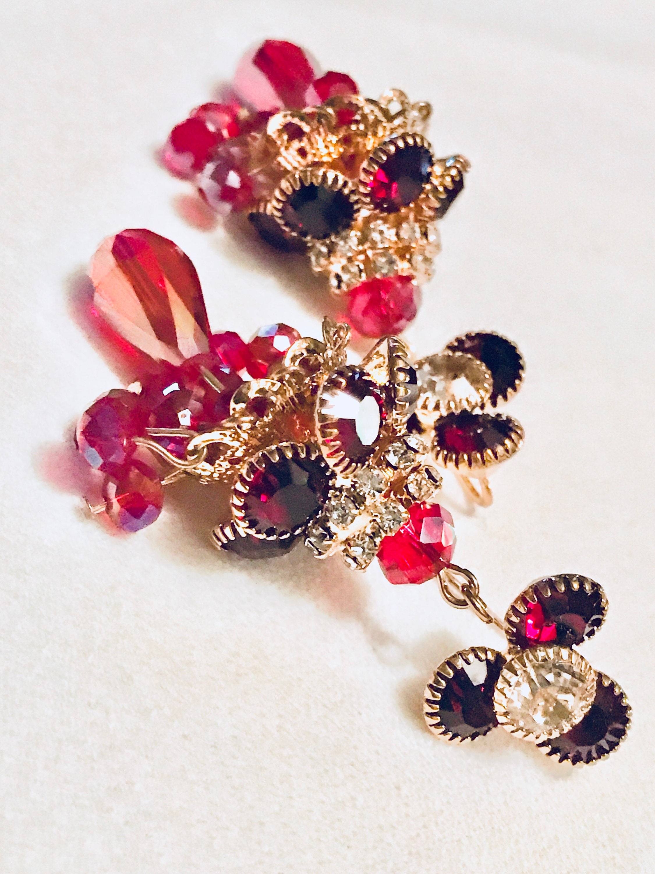 Stunningly Elegant Red Rhinestone & Shimmery Cranberry Crystal ...