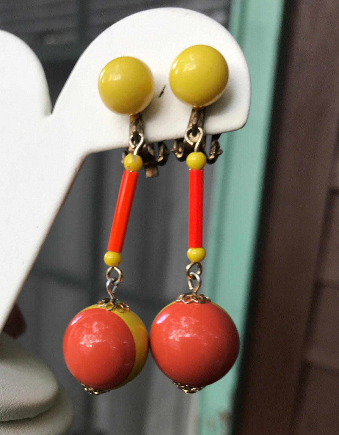 Two Tone Yellow & Orange Mid Century Modern Atomic Era - Etsy