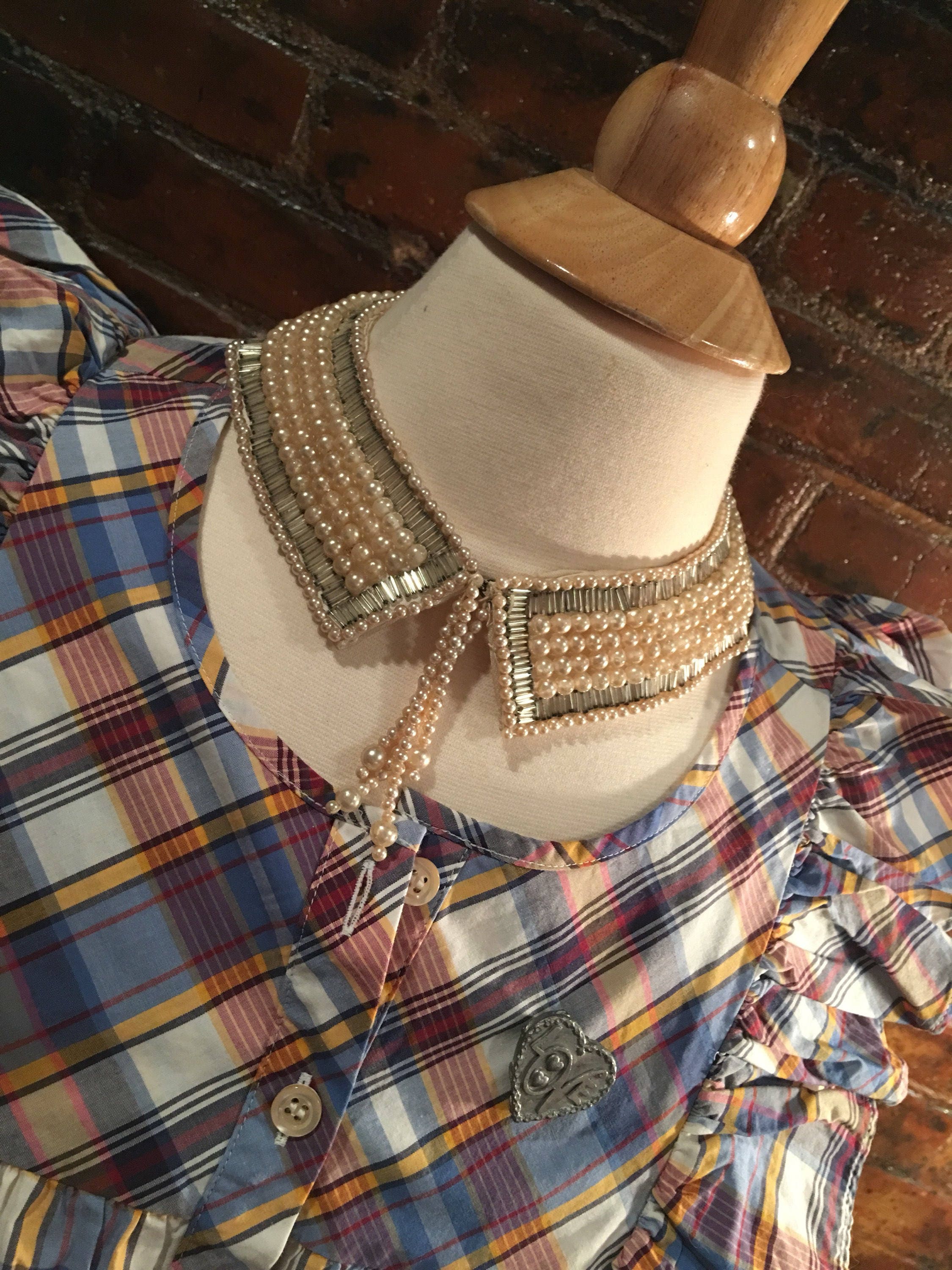 Beautiful Antique Beaded & Faux Pearled Collar amd or Choker