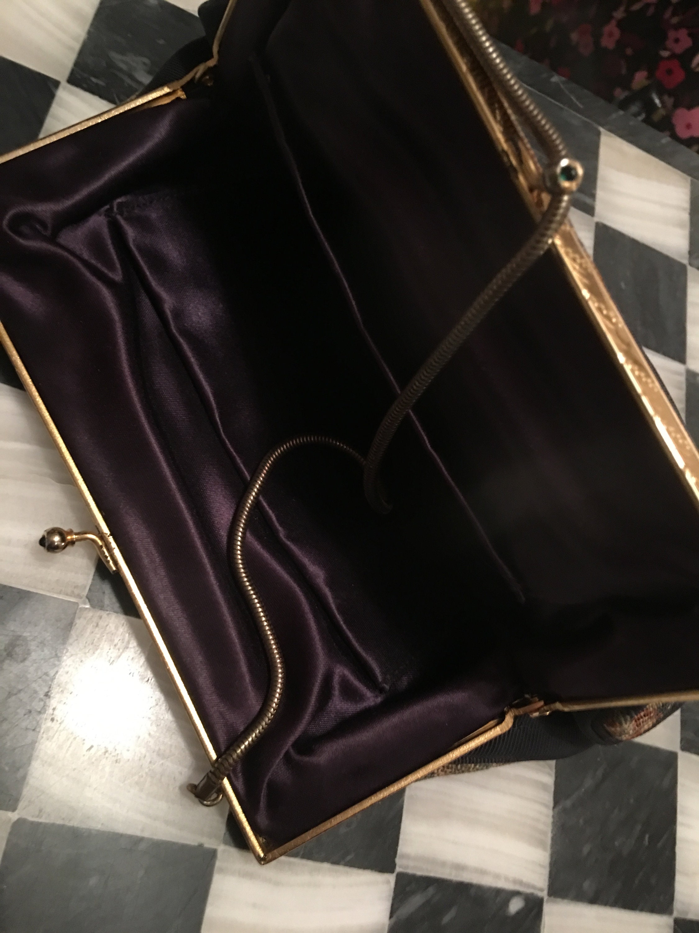 Vintage Tapestry Evening Bag, Small Versatile Romantic Victorian ...