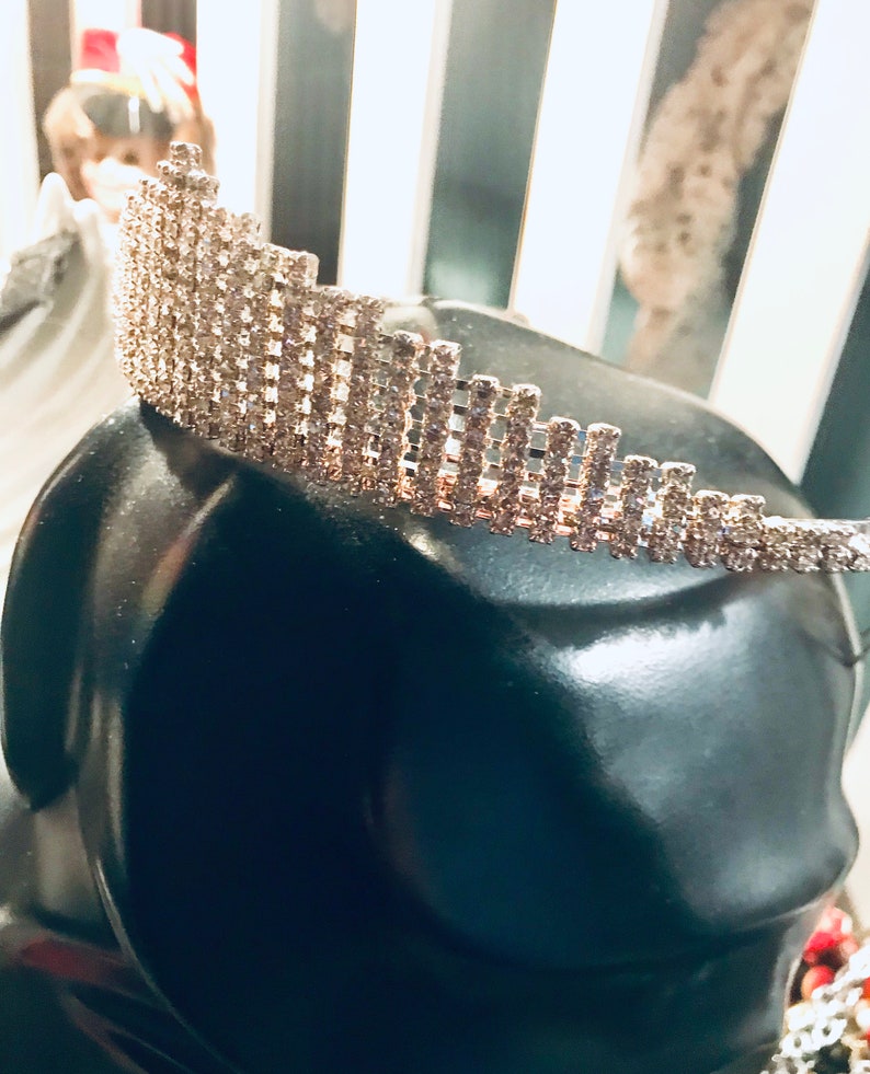 Amazing Vintage 80s Art Deco Rhinestone Tiara Glamour | Etsy