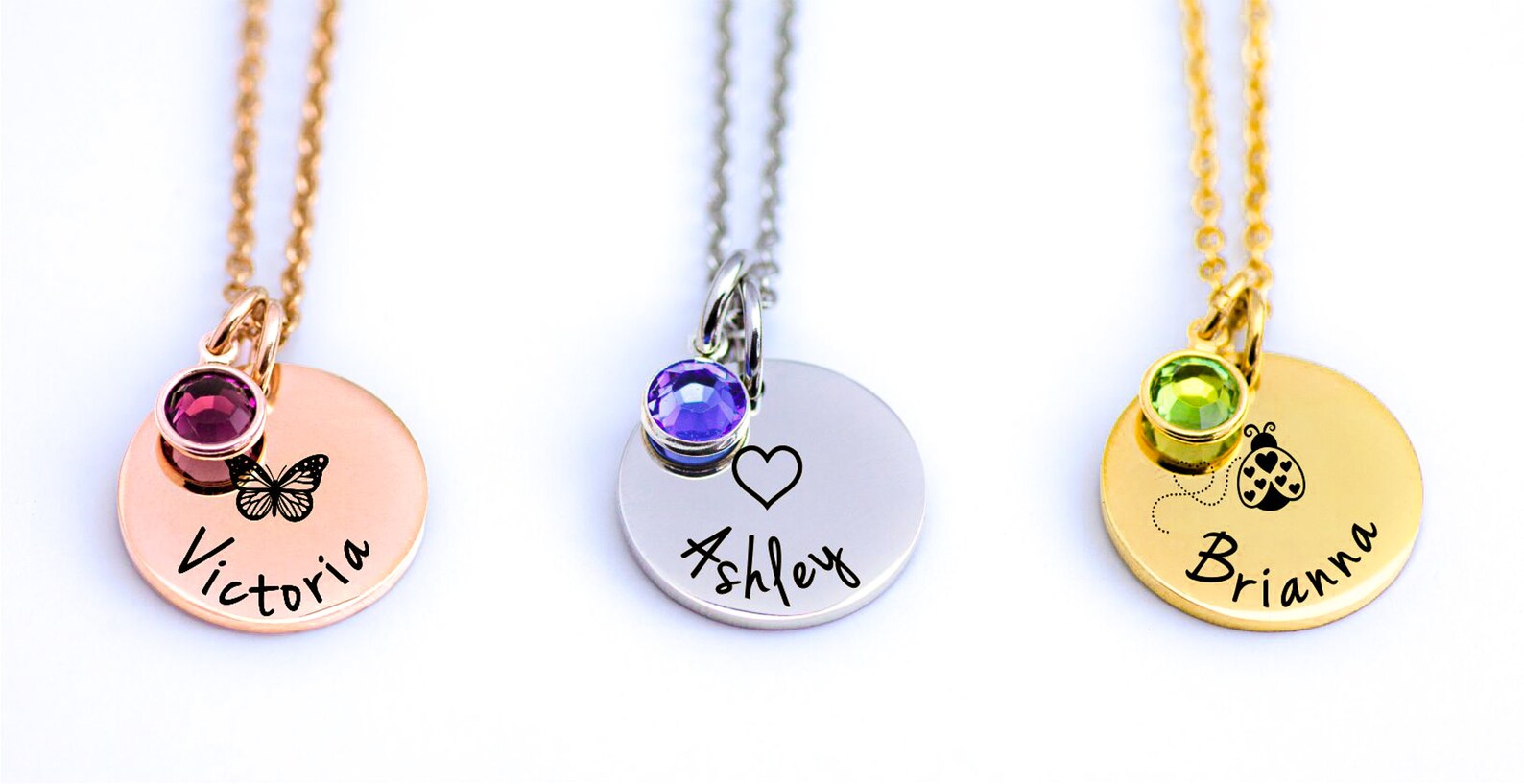 Child Necklace Personalized Necklace Birthstone Jewelry - Etsy