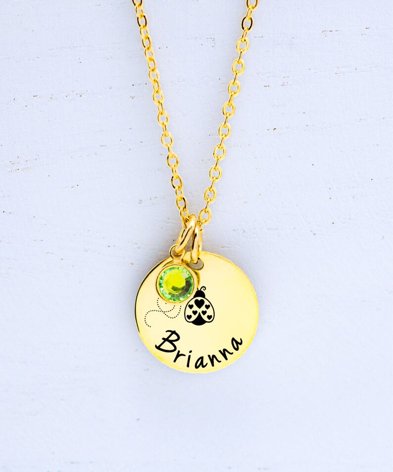 Child Necklace Personalized Necklace Birthstone Jewelry - Etsy