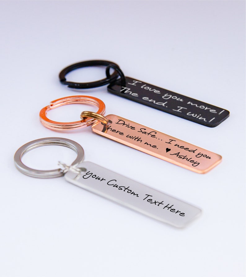 Personalized Stainless Steel Keychain: Engraved Custom Message Gift - Etsy