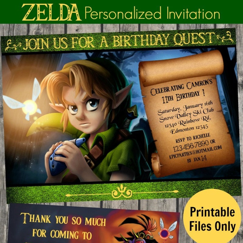 Zelda Invitation - Etsy