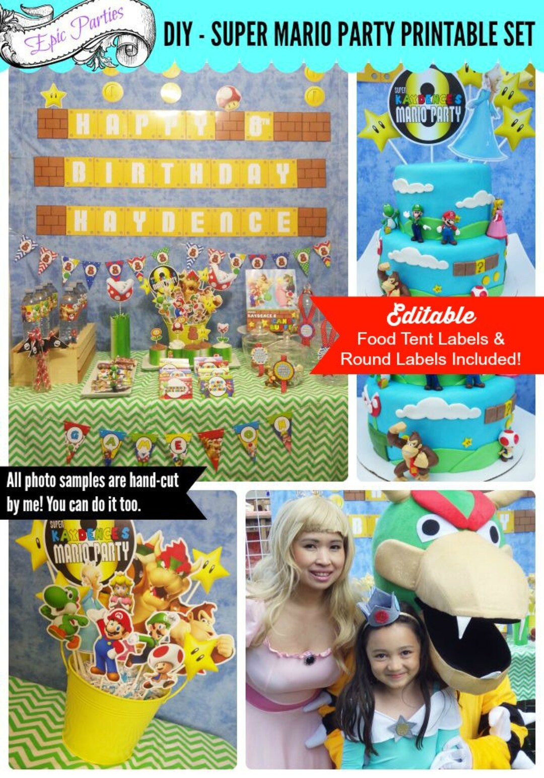 Mario Bros Birthday Decorations Mario Party Birthday Printable Mario ...