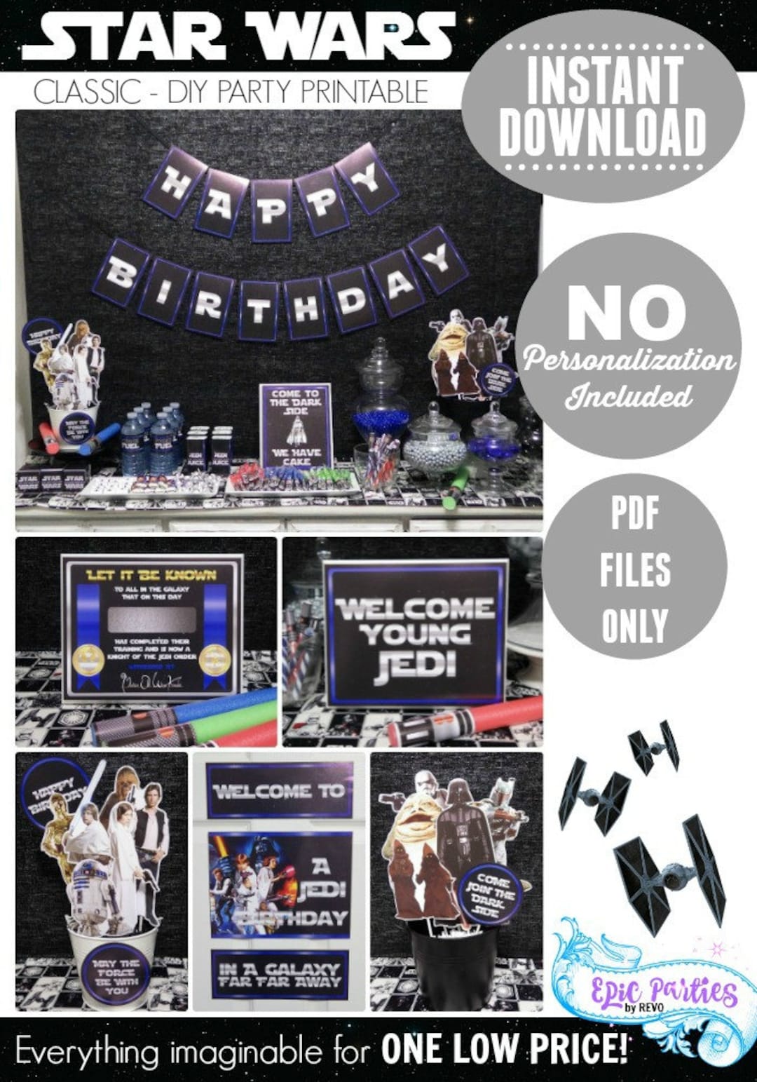 Star Wars Birthday Decoration Star Wars Party Download Star Wars Bday ...