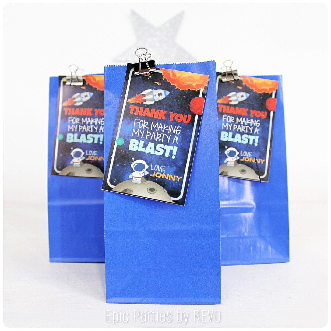 Space Birthday Favor Tags Editable Outer Space Party Favors First Trip ...
