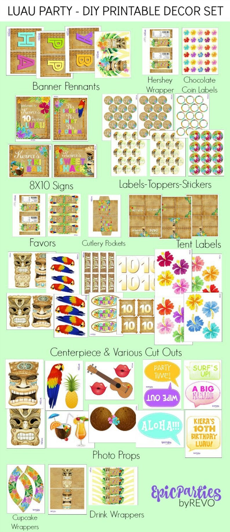 Luau Birthday Decorations Beach Party Kids Hawaiian Pool Party Decor ...