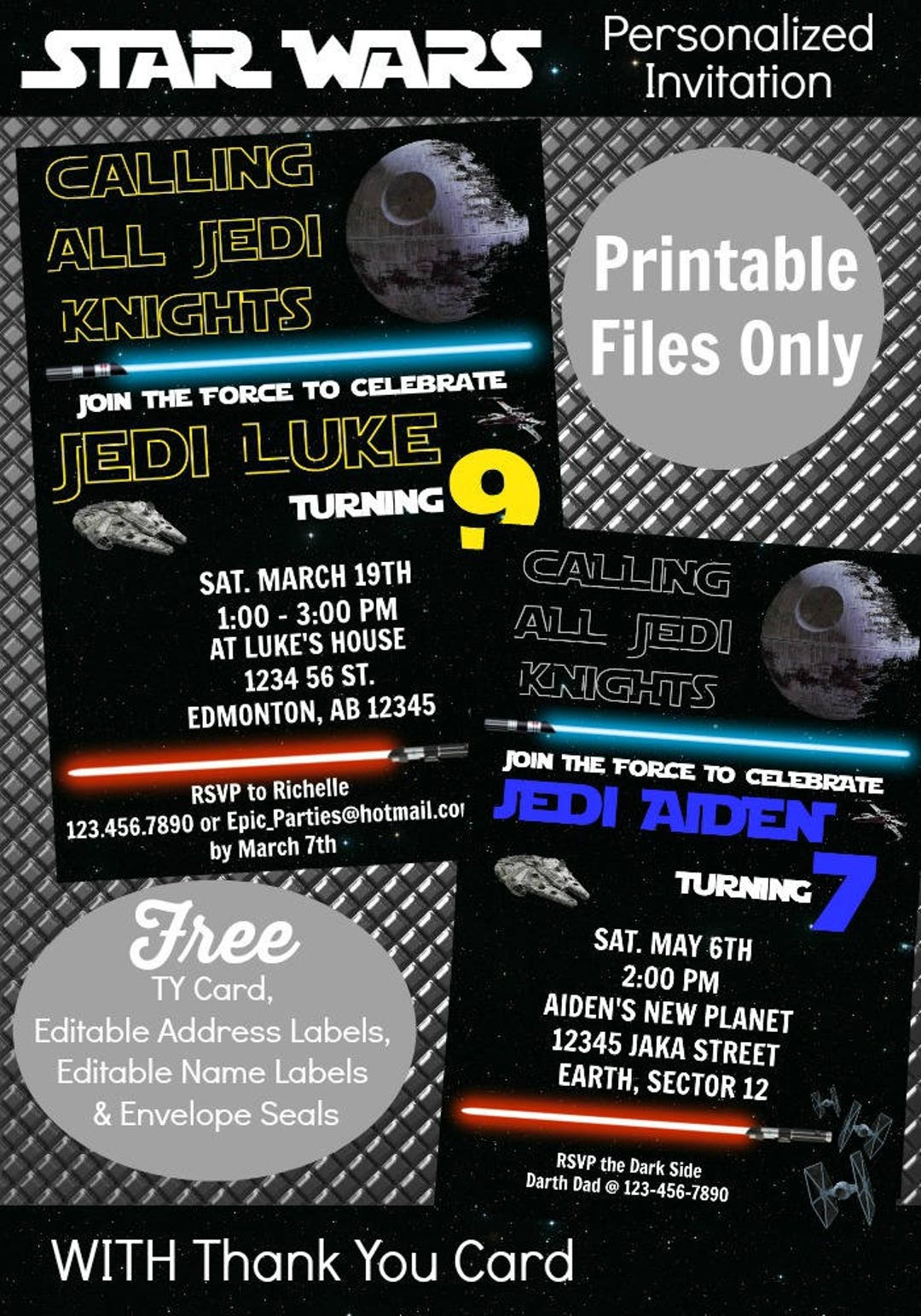 Star Wars Birthday Invitation Star Wars Printable Invitation Star Wars ...