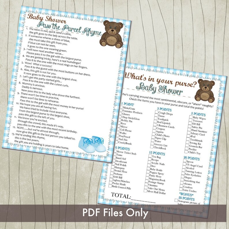 Teddy Bear Baby Shower Games Teddy Bear Shower Games Blue Teddy Bear ...