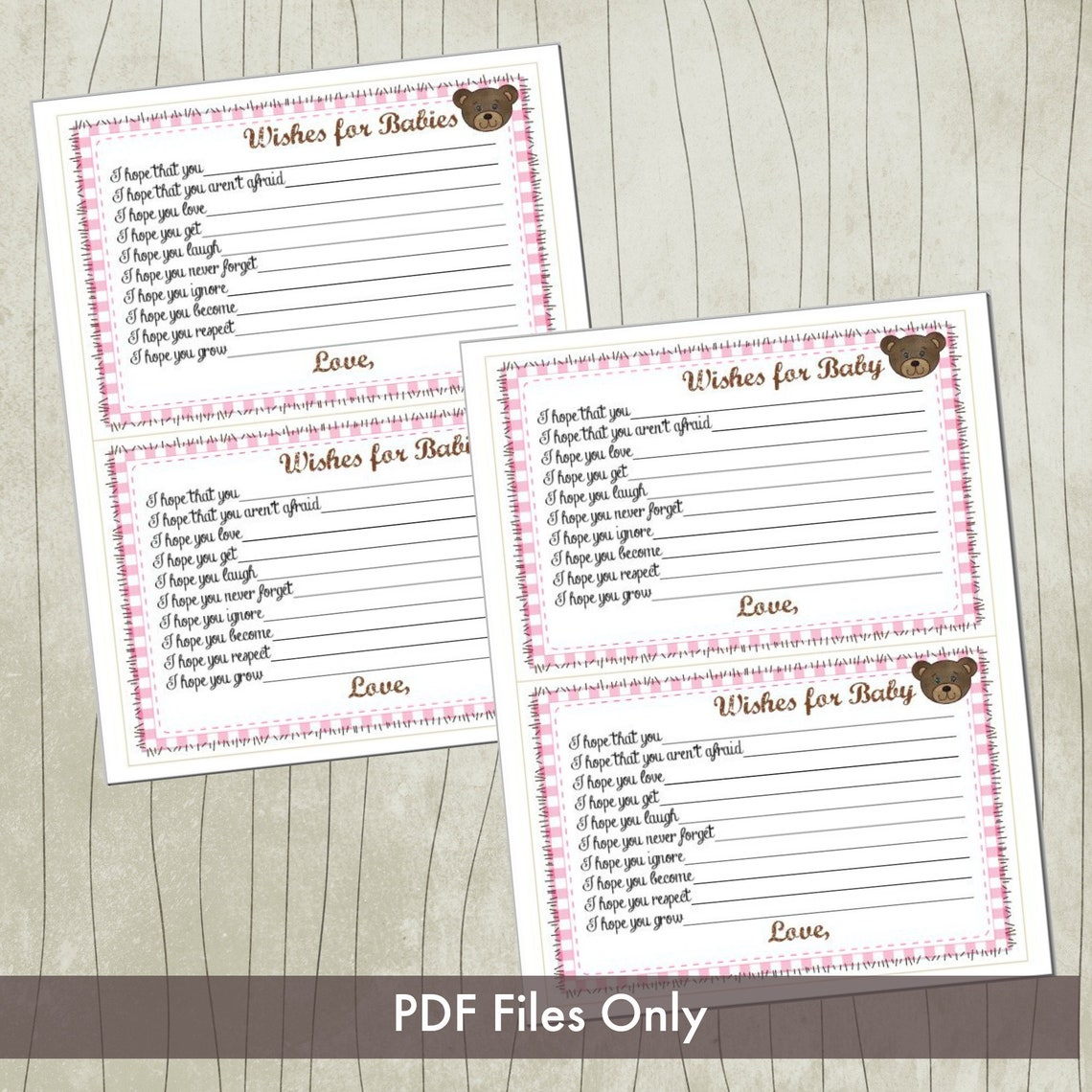 Teddy Bear Baby Shower Games Girl Baby Shower Games Pink | Etsy