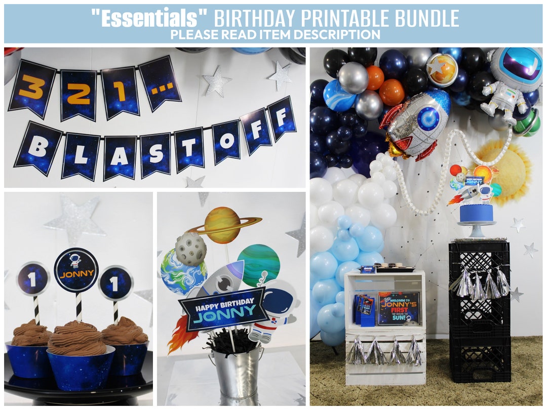 Astronaut First Birthday Decorations Outer Space Party Two the Moon ...