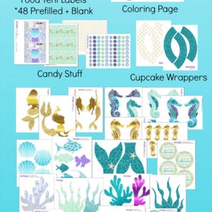 Mermaid Party Printable Under the Sea Party Mermaid Birthday ...