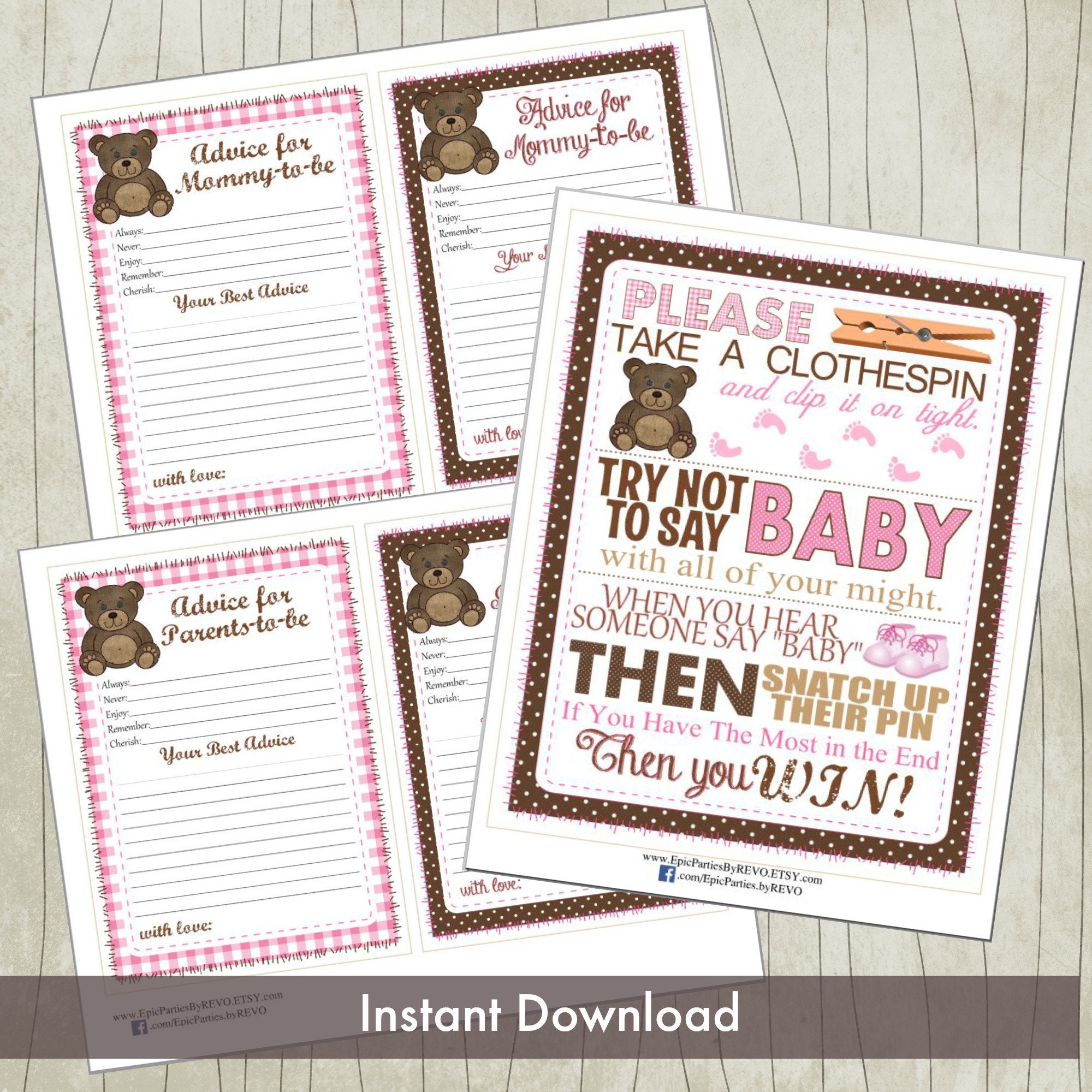 Teddy Bear Baby Shower Games Girl Baby Shower Games We Can Bearly Wait ...