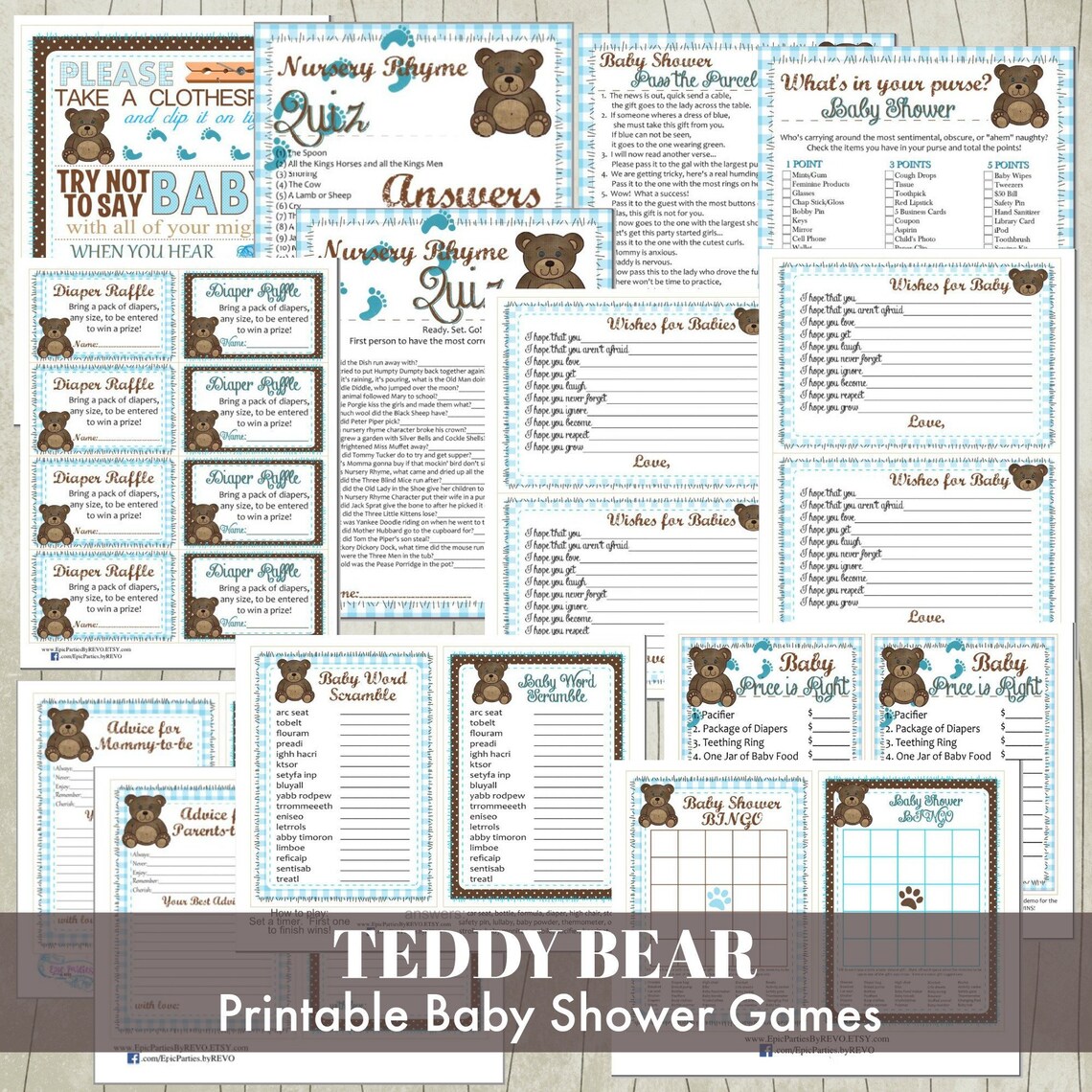 Teddy Bear Baby Shower Games Teddy Bear Shower Games Blue Teddy Bear ...
