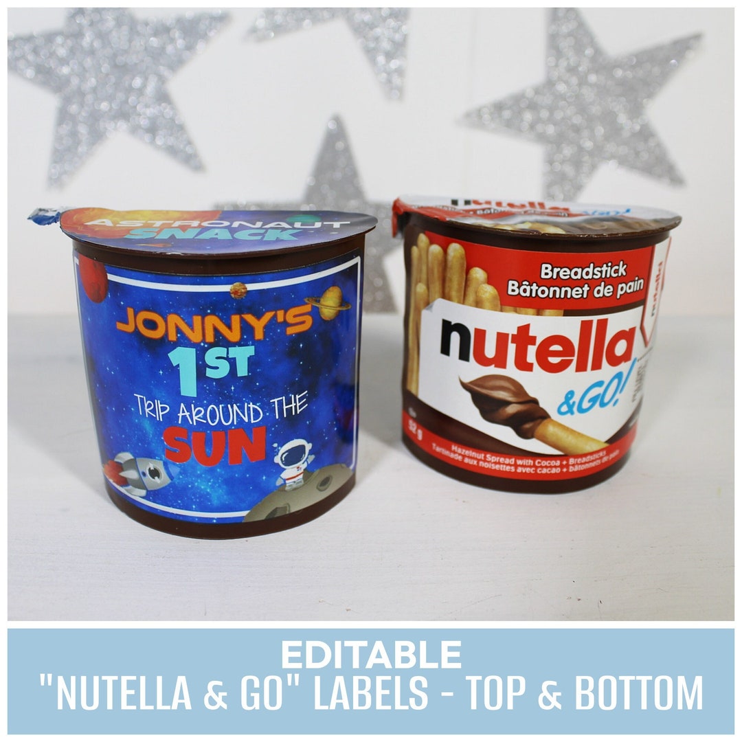 Outer Space Party Favors Nutella Party Favor Label Editable First Trip ...