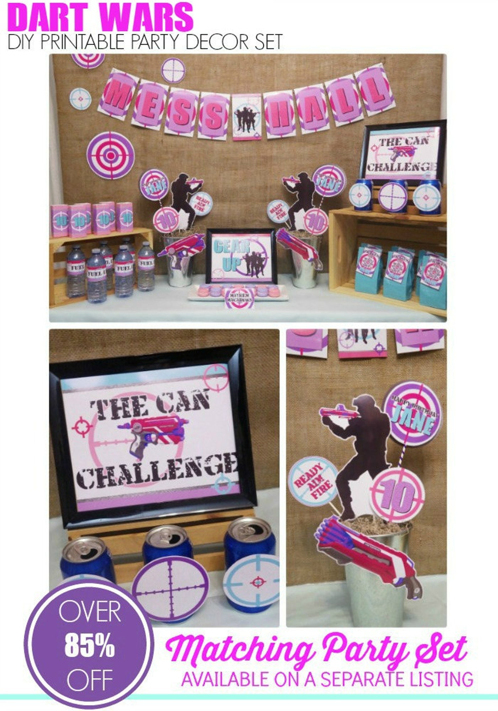 Dart Wars Invitation Dart Wars Birthday GIRLS Dart Party - Etsy