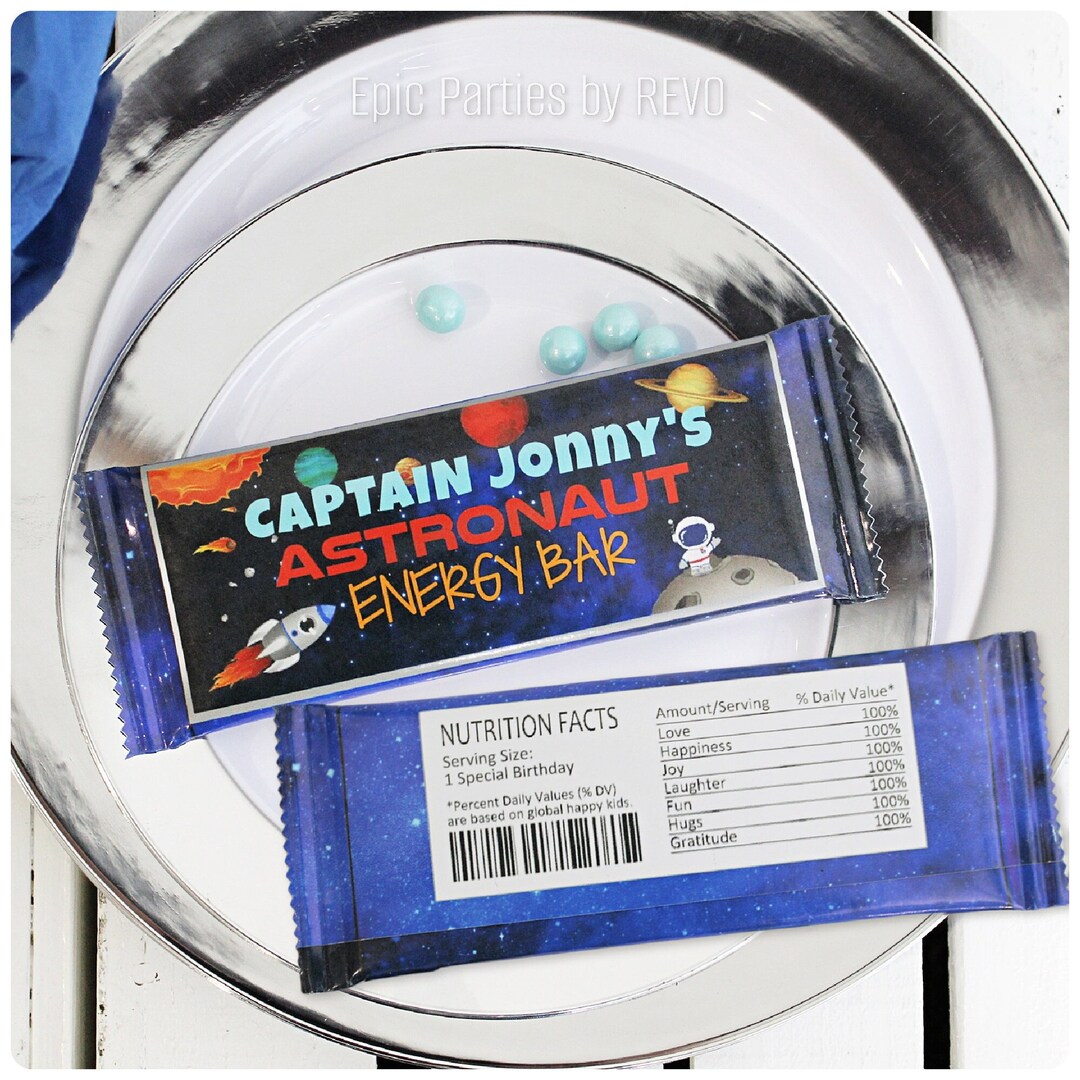 Outer Space Birthday Decorations Candy Bar Wrapper Space Party Favors ...