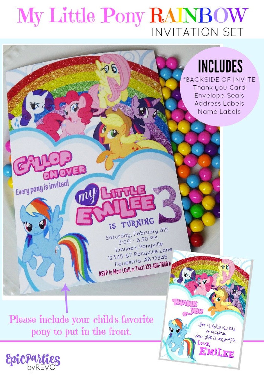 Little Pony Printable Invitation Pony Party Birthday Invite Birthday ...