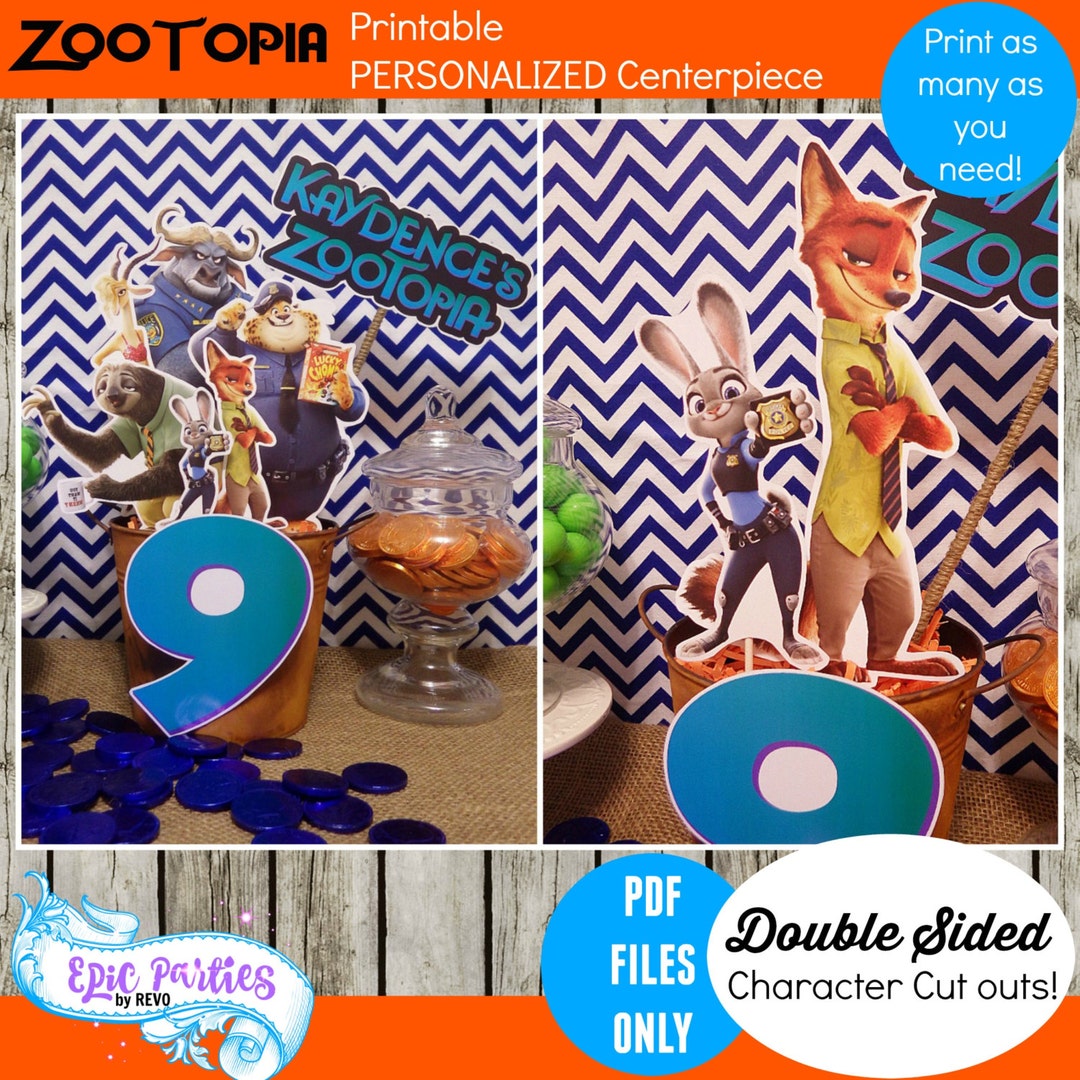 Zootopia Party Centerpiece Zootopia Birthday Centerpiece Zootopia Bday ...