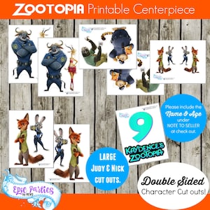 Zootopia Party Centerpiece Zootopia Birthday Centerpiece Zootopia Bday ...