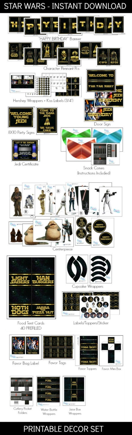 Star Wars Birthday Download Star Wars Birthday Decorations Star Wars ...