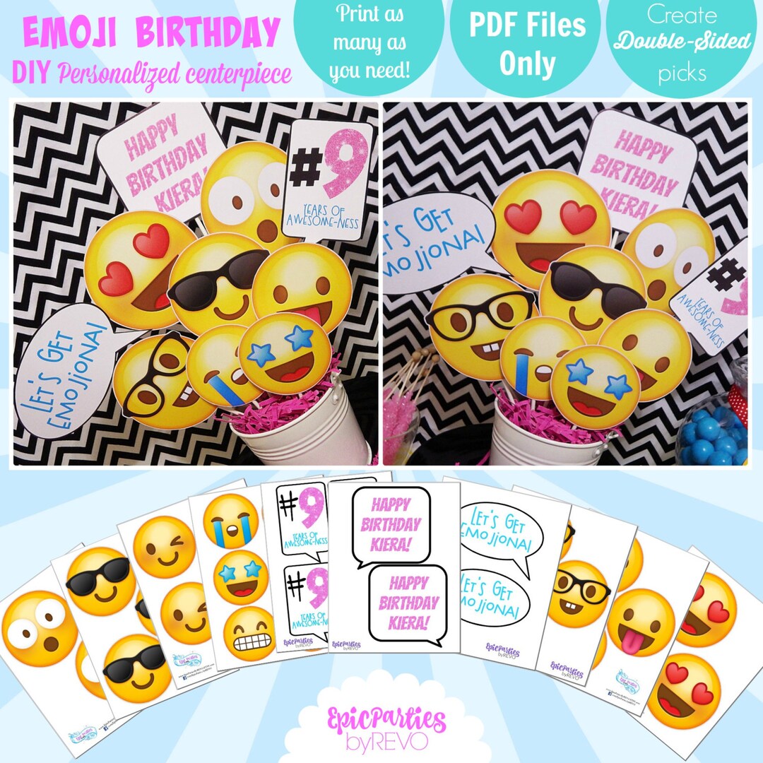 Emoji Centerpiece Emoji Birthday Centerpiece Emoji Decorations Emoticon ...