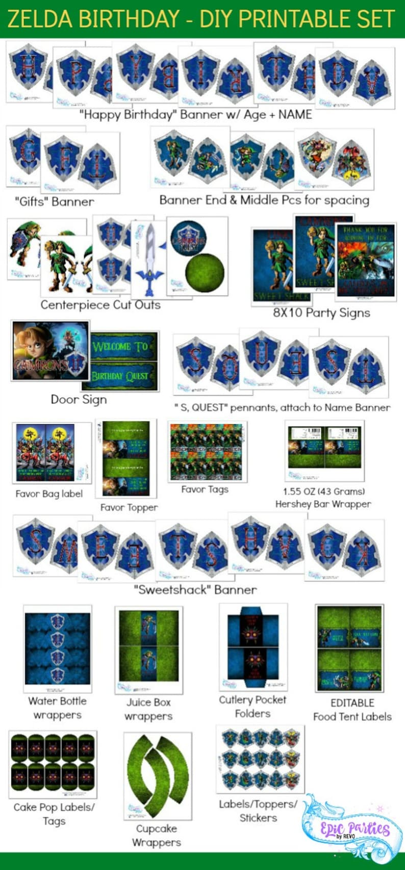 Zelda Birthday Decorations Zelda Majora's Mask Decorations Birthday ...