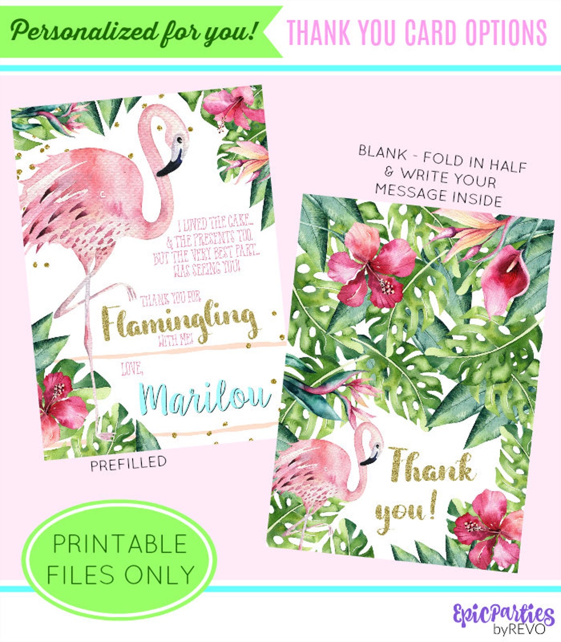 Flamingo Birthday Invitation Flamingo Printable Invitation - Etsy Canada