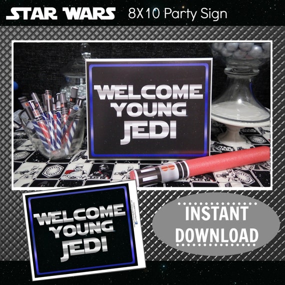 Star Wars Birthday Printable | Silver & Blue | 8X10 Party Sign ...
