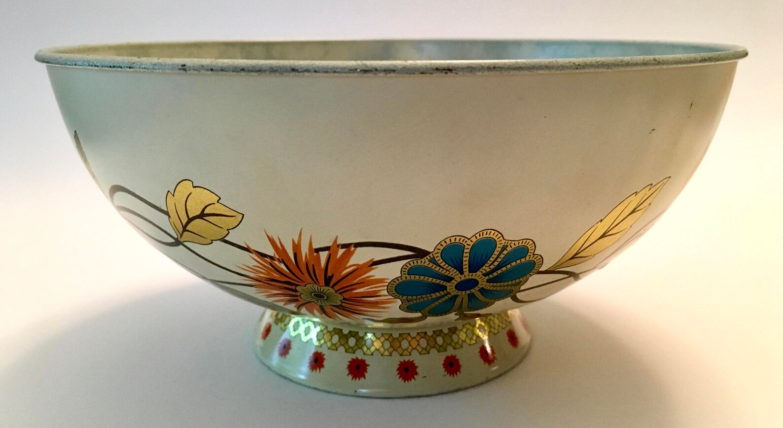 Baret Ware Tole Pedestal Bowl Wildwood Pattern Painted | Etsy