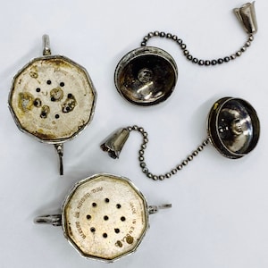 Sweet Vintage Silver Plate Teapot-shaped Tea Strainer | Tea Infuser ...