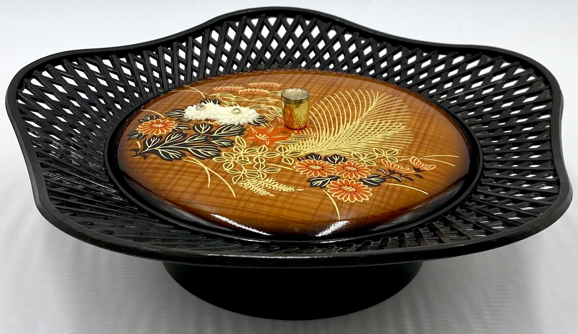 Vintage Japanese Lattice Edged Bowl With Lid | Otagiri Bowl With Pretty ...
