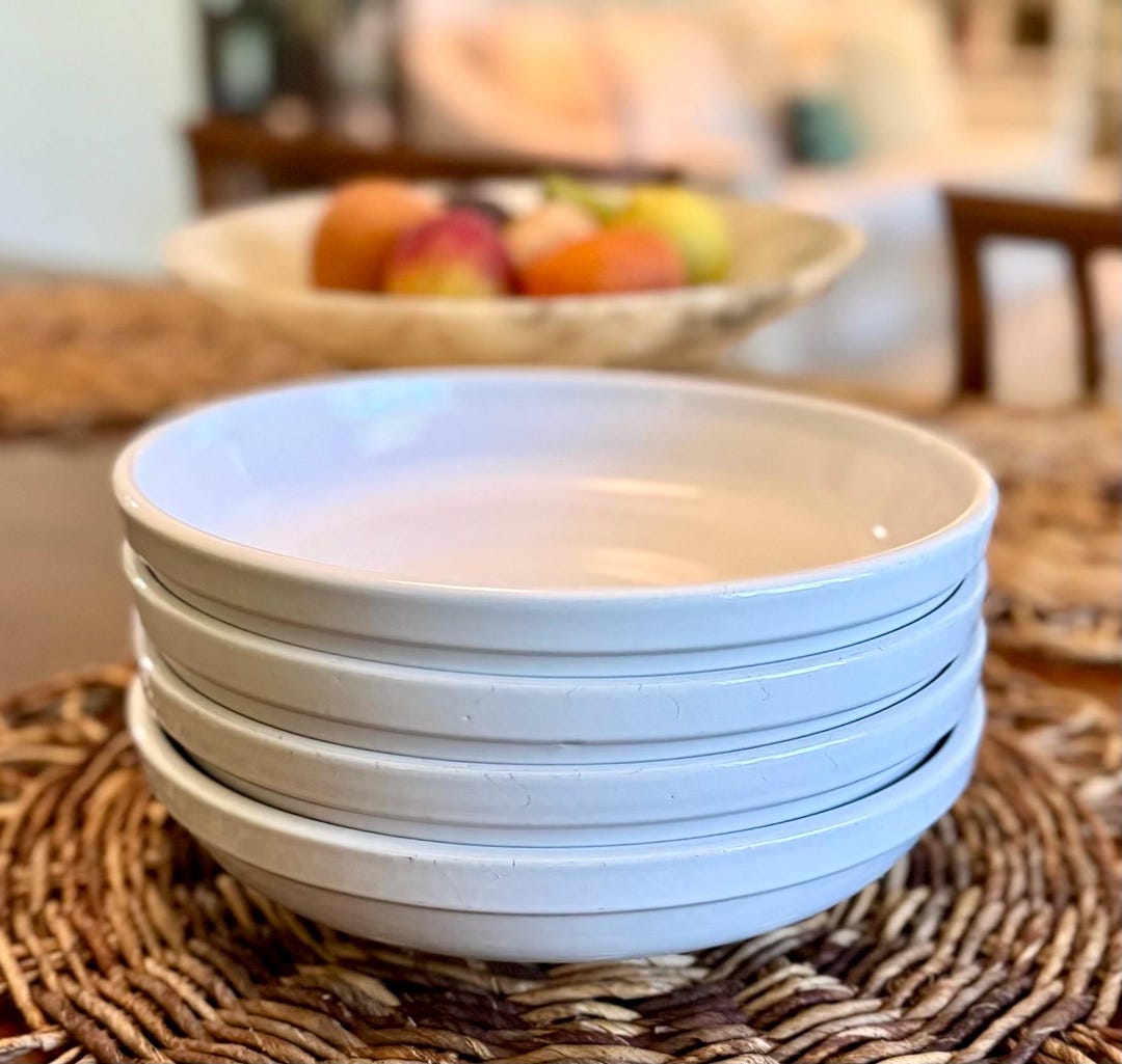 Vintage Over & Back Inc. Dinnerware | White Glazed Stoneware Pottery ...