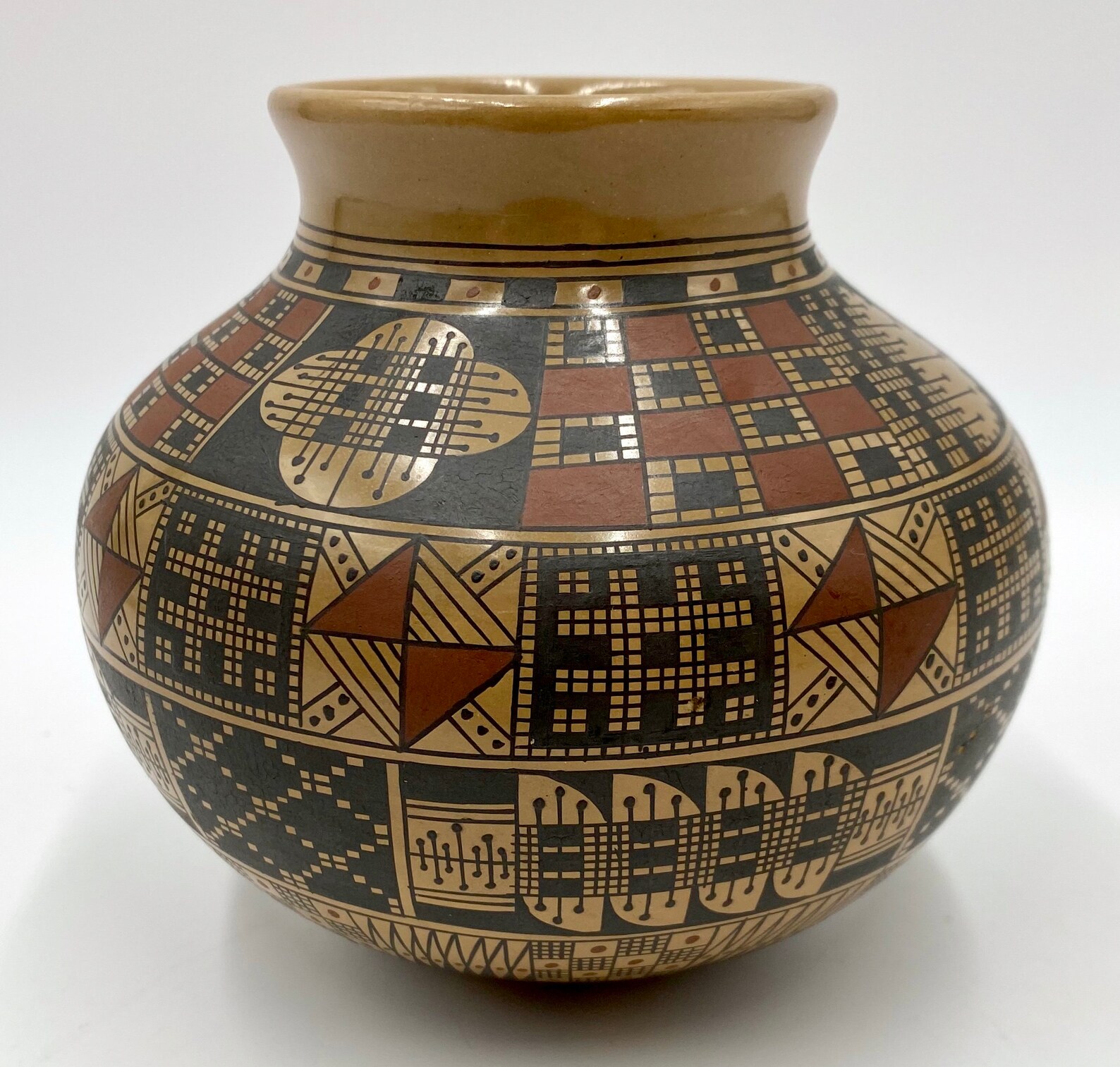 Collectible Vintage Polychrome Olla Vase Mexican Ceramic Art - Etsy