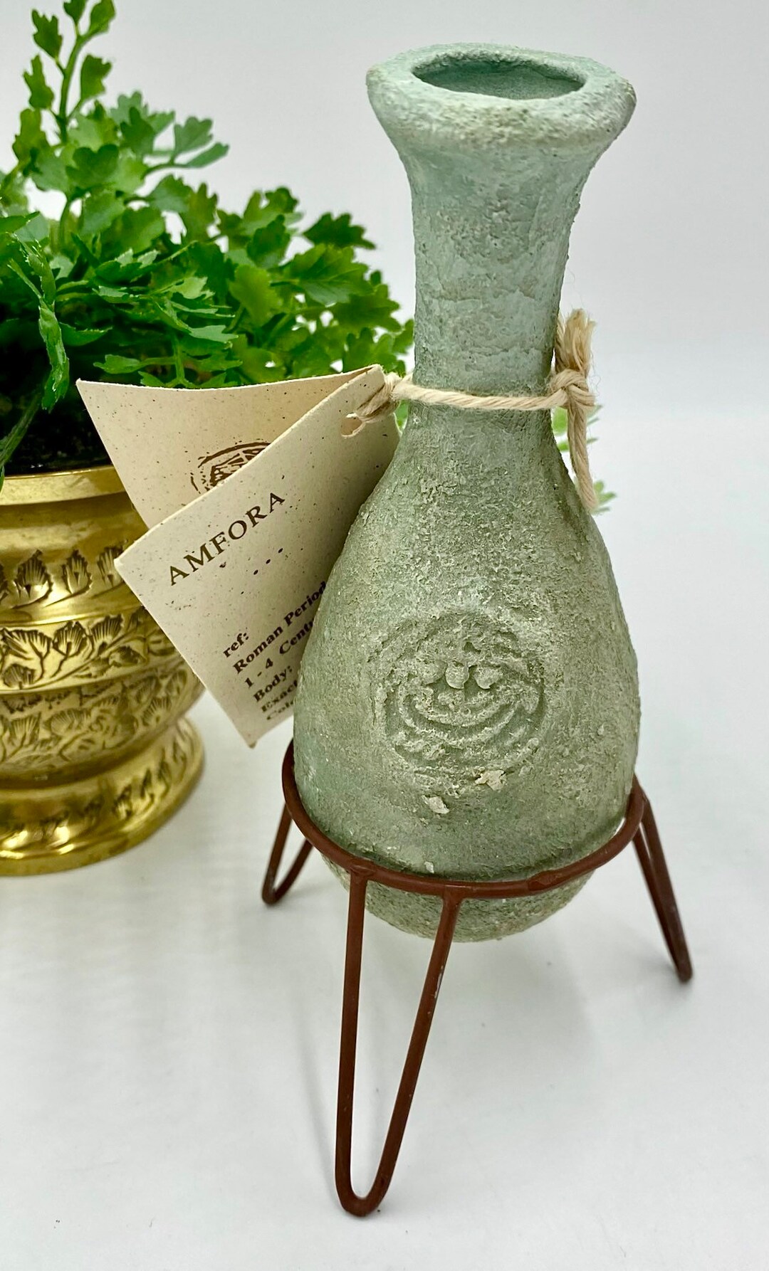 Vintage Reproduction Pottery Clay Amphora Vase Roman Period - Etsy