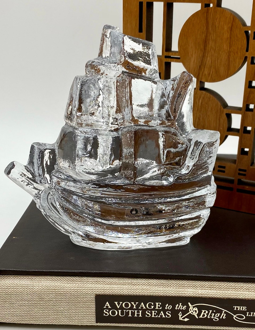 Vintage Pukeberg Glass Sailing Ship | Swedish Art Glass | Modernist ...