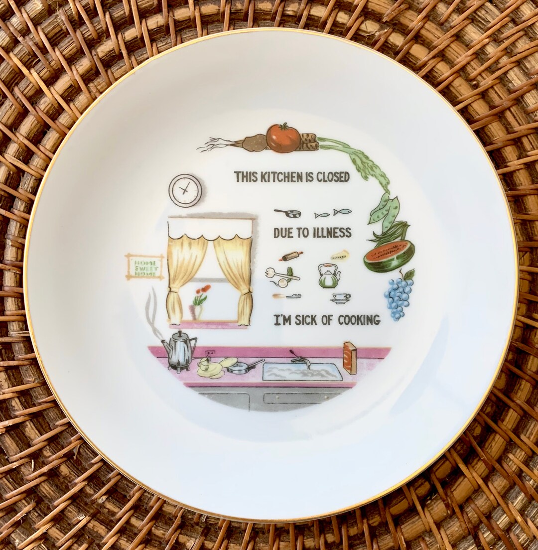 Vintage Collectible Kitchen Plate | Funny Kitchen Decor | Kitchen is ...