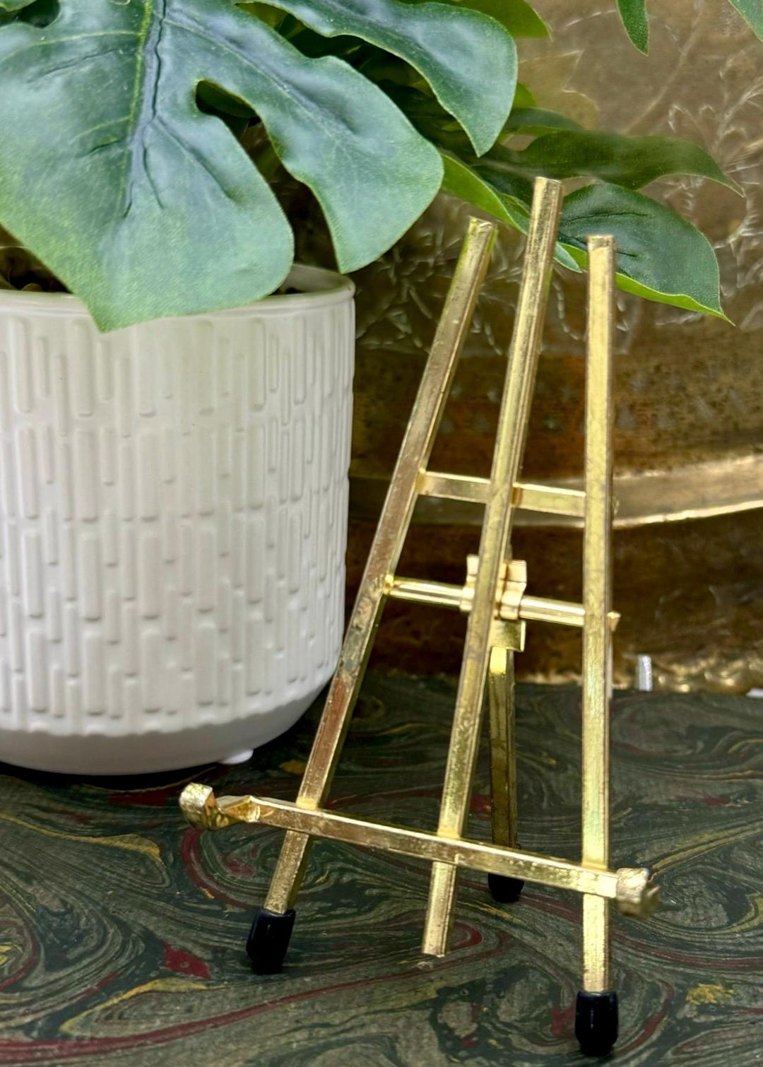 Vintage Mid Century Modern Brass Art Display Easel Small Mod Brass ...