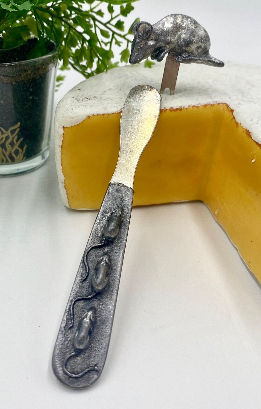 Darling Vintage Metzke Cheese Fork Pick & Spreader Set | Metzke Pewter ...