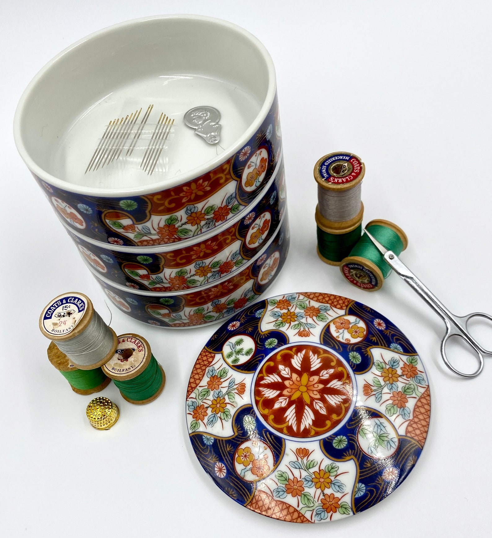 Charming Vintage Ceramic Porcelain Stacking Box Set | Collectible OMC ...