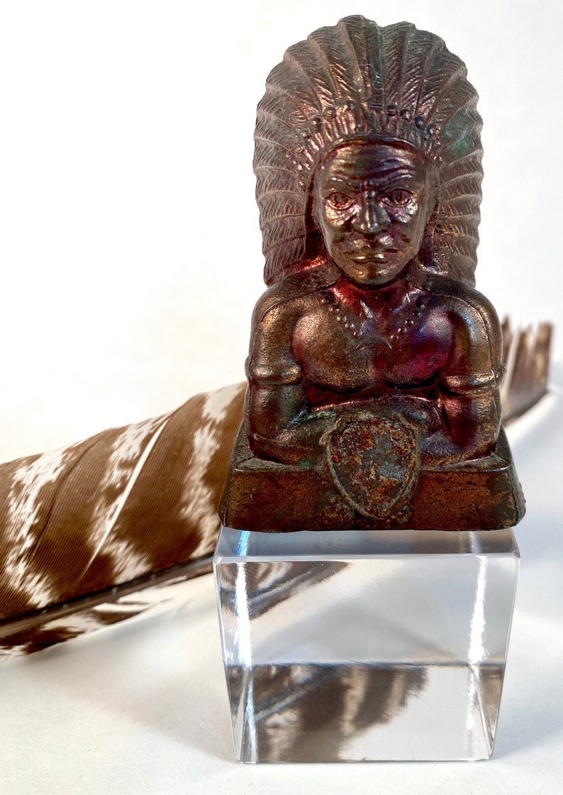 Vintage Collectible Cast Metal American Indian Chief Bust - Etsy