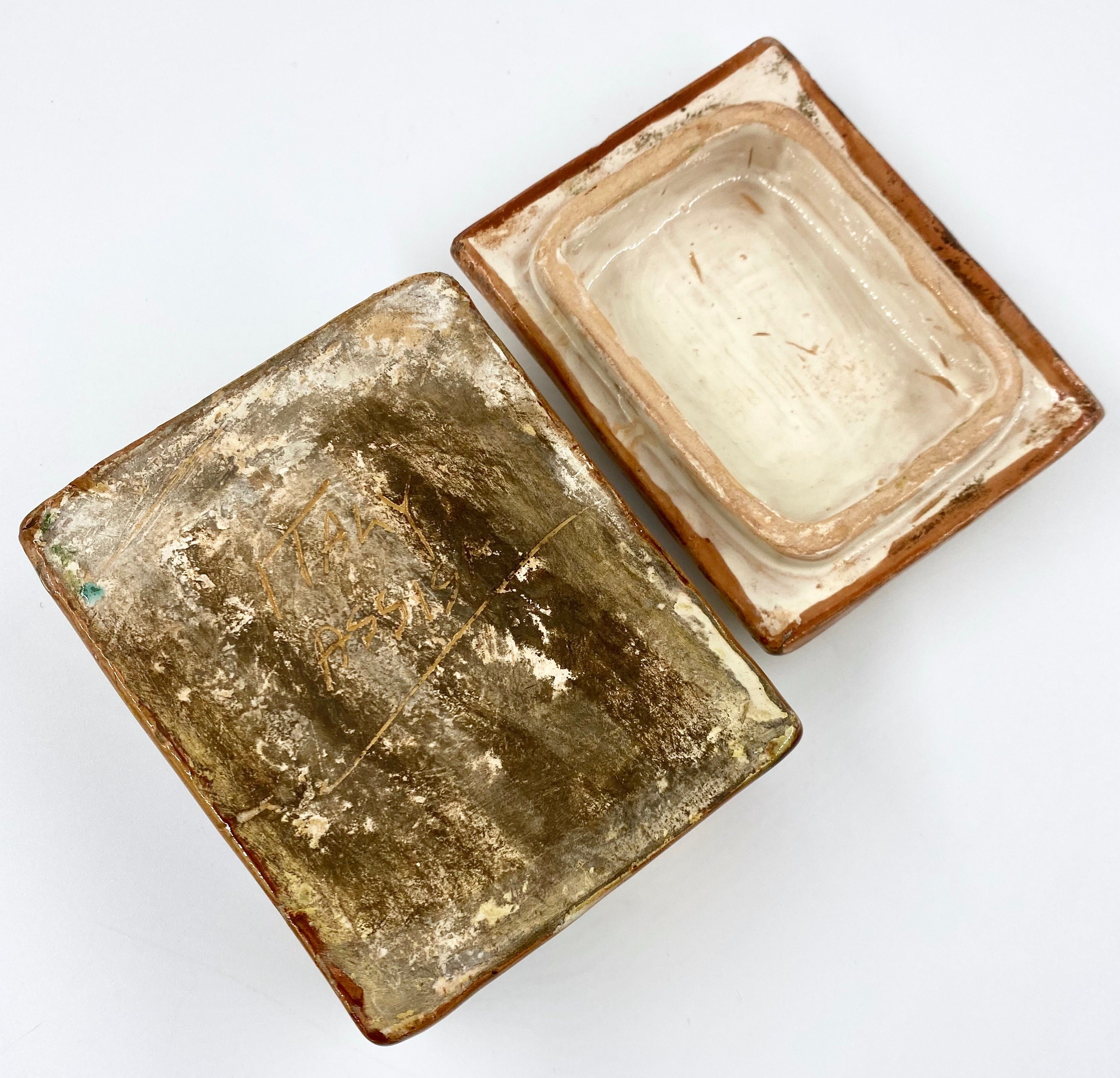 Vintage Italian Terra Cotta Box with Lid Glazed Terra Cotta Small ...