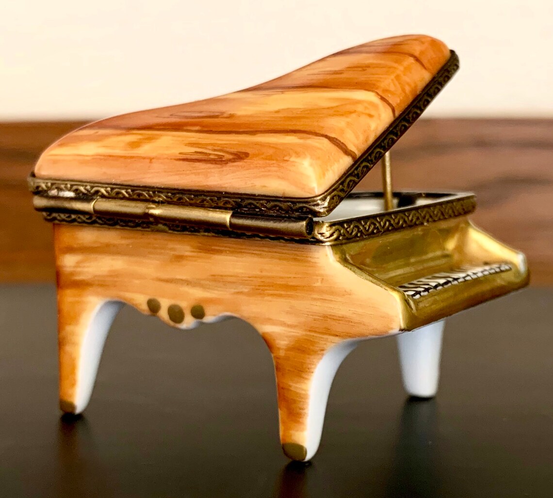 Limoges Piano Trinket Box | Limoges Hinged Box | Grand Piano Trinket ...