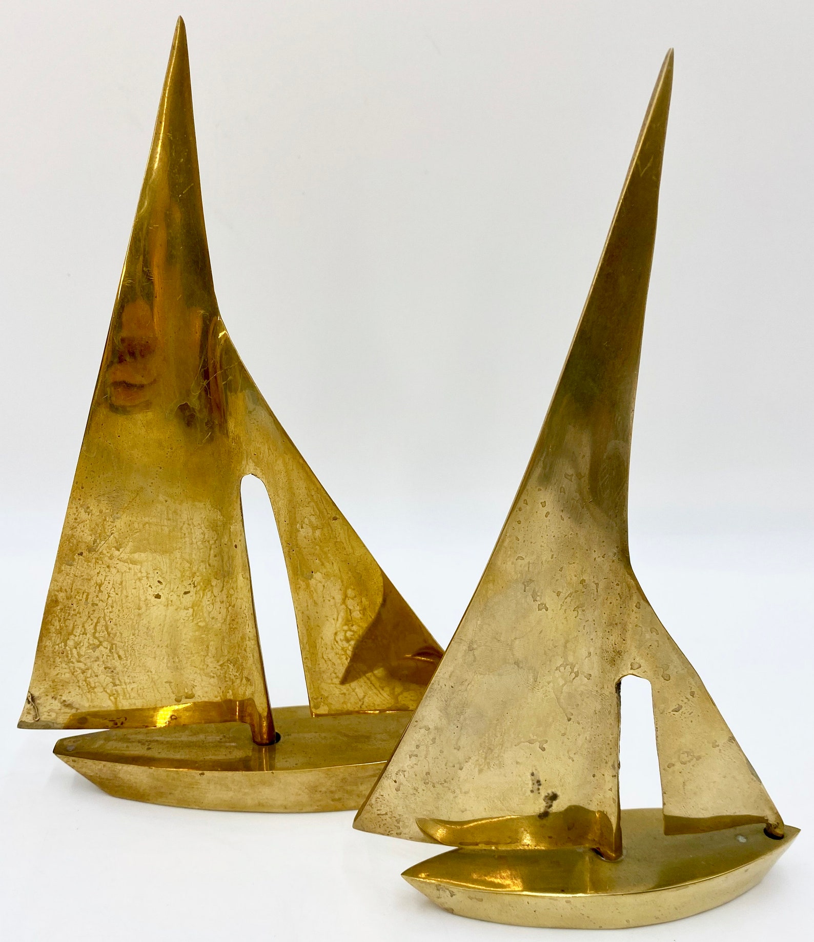 Classic Mid Century Modern Brass Sailboats | Golden Brass Nautical ...